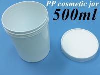 China 250g 500g Empty White PP Plastic Cream Jar with Screw Lid for Cosmetic Packaging for sale