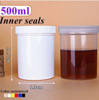 China Luxury Empty Plastic Jars 150ml 250ml 500ml Widemouthed Cream Cosmetic Jars with Screw Lid for sale