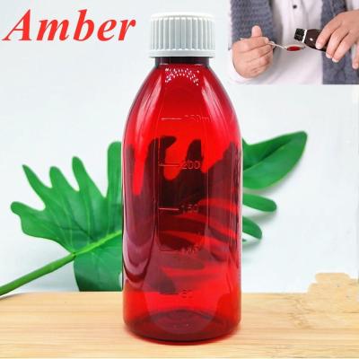 China Empty PET Amber Syrup Bottle 100ml 120ml 150ml Tamper Proof Cap Pharmaceutical Oral Liquid for sale