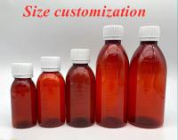 China Empty PET Amber Syrup Bottle 100ml 120ml 150ml Tamper Proof Cap Pharmaceutical Oral Liquid for sale