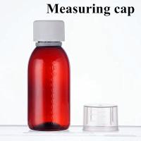 China Amber Round PET Pharmaceutical Syrup Bottle 100ml 120ml 150ml 200ml with PP Screw Cap for sale