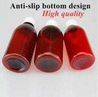 China Pharmaceutical PET Round Amber Plastic Bottle 100ml 120ml 150ml for Oral Liquid with Measuring Cup for sale