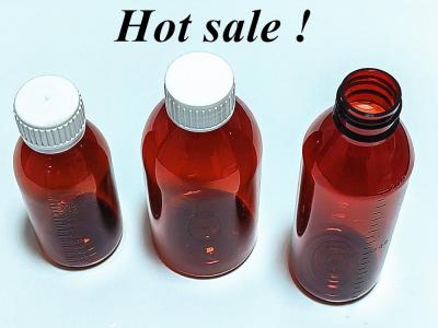 China Amber PET Cough Syrup Bottle 100ml 120ml 150ml with CRC Screw Cap for Oral Liquid Medicine for sale