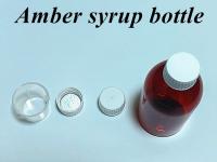 China 100ml 120ml 150ml Amber PET Plastic Syrup Bottle with Tamper Proof Cap for Oral Liquid Medicine for sale