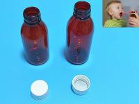 China 100ml 120ml 150ml DIN28 PET Amber Oral Liquid Bottle for Medicine Cough Syrup with ROPP Cap for sale