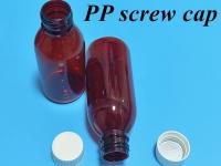 China 100ml 120ml 150ml DIN28 PET Amber Oral Liquid Bottle for Medicine Cough Syrup with ROPP Cap for sale
