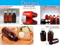 China 28mm PET Amber Syrup Bottle 100ml 120ml 150ml with CRC Child Resistant Cap for sale