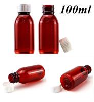 China Amber PET Cough Syrup Bottle 100ml 120ml 150ml with ROPP Cap for Liquid Medicine for sale