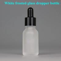 China White Frosted Glass Essential Oil Bottle 10ml 30ml 50ml with Dropper for Serum for sale