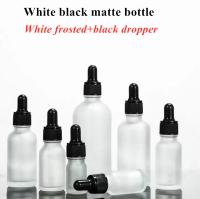 China White Frosted Glass Essential Oil Bottle 10ml 30ml 50ml with Dropper for Serum for sale