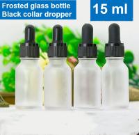 China White Frosted Glass Essential Oil Bottle 10ml 30ml with Gold Ring Dropper Cap for sale