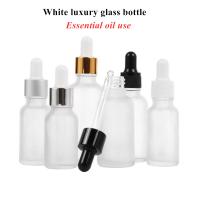 China Frosted Glass Dropper Bottles 10ml 20ml 30ml Essential Oil with Hot Stamping for sale