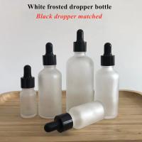 China White Frosted Black Glass Dropper Bottle 10ml 20ml 30ml 50ml 100ml for Essential Oils for sale