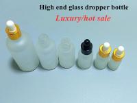 China 10ml 100ml Oblique Shoulder Glass Essential Oil Bottle White Frosted Dropper Bottle for Serum Skincare for sale