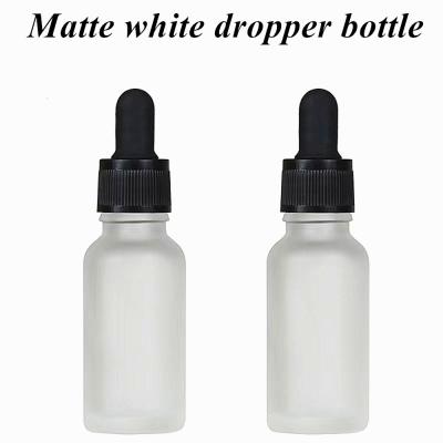 China Opal White Frosted Glass Dropper Bottle 10ml 20ml 30ml 50ml 100ml for Essential Oil for sale