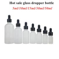 China Opal White Frosted Glass Dropper Bottle 10ml 20ml 30ml 50ml 100ml for Essential Oil for sale