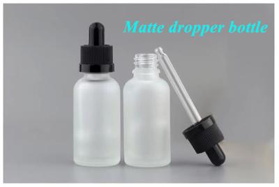 China Frosted White Glass Essential Oil Bottle 10ml 30ml 50ml with Glass Pipette for sale
