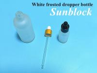 China Frosted White Glass Essential Oil Bottle 10ml 30ml 50ml with Glass Pipette for sale