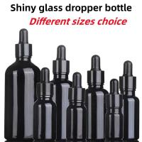 China 5ml 10ml 15ml 30ml Dark Violet Glass Serum Bottle with Dropper Cap for Skincare Cosmetic Packaging for sale