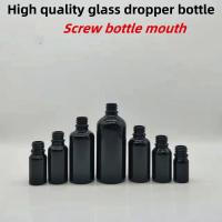 China Black Glass Dropper Bottle 10ml 30ml 50ml 100ml Essential Oil Cosmetic Packaging for sale