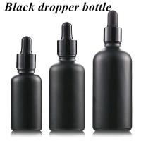China 1oz 30ml Black Glass Dropper Bottle Hot Stamping Essential Oil Tincture Bulk for sale