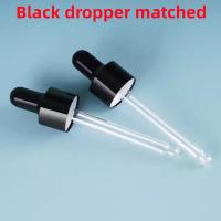 China Black Glass Essential Oil Dropper Bottle 10ml 20ml 30ml 50ml with Gold Plastic Pipette for sale