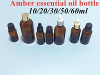 China Amber Glass Essential Oil Bottle 10ml 30ml 60ml for Serum Packaging for sale