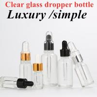 China Clear Glass Dropper Bottle 10ml 20ml 50ml 100ml for Serum Essential Oil Skincare Packaging for sale