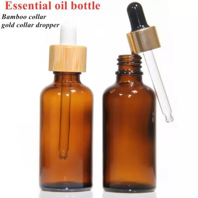 China Amber Glass Dropper Bottle 30ml 50ml 60ml 100ml for Essential Oil Hair Serum Beard Oil Cosmetic Packaging for sale