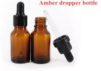 China Amber Glass Dropper Bottle 10ml 60ml Essential Oil Cosmetic Packaging with Black Dropper for sale
