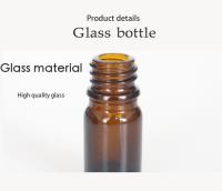 China Amber Glass Dropper Bottle 10ml 60ml Essential Oil Cosmetic Packaging with Black Dropper for sale