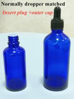 China 20ml 30ml 50ml Cobalt Blue Glass Dropper Bottle with Screw Cap for Essential Oil Serum for sale