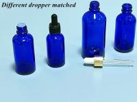 China 20ml 30ml 50ml Cobalt Blue Glass Dropper Bottle with Screw Cap for Essential Oil Serum for sale