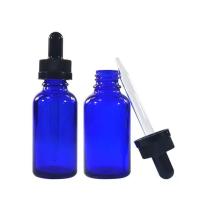 China Blue Glass Dropper Bottles 10ml 20ml 30ml 50ml for Serum Essential Oil Cosmetic Packaging for sale