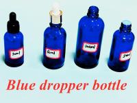 China Blue Glass Dropper Bottles 10ml 20ml 30ml 50ml for Serum Essential Oil Cosmetic Packaging for sale
