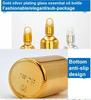China Luxury Cosmetic Glass Dropper Bottle 10ml 50ml Electroplating Gold Essential Oil Serum Packaging for sale