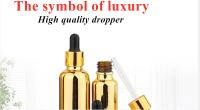 China Electroplated Gold Glass Dropper Bottle 50ml Essential Oil Tincture with Childproof Cap for sale
