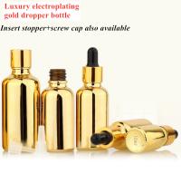 China Electroplated Gold Glass Dropper Bottle 50ml Essential Oil Tincture with Childproof Cap for sale