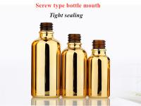 China Electroplated Gold Glass Dropper Bottle 50ml Essential Oil Tincture with Childproof Cap for sale