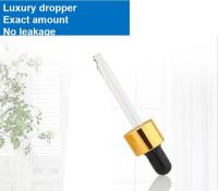 China Electroplated Gold Glass Dropper Bottle 50ml Essential Oil Tincture with Childproof Cap for sale