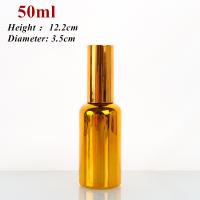 China 30ml 50ml Essential Oil Glass Dropper Bottle with Electroplating Gold Spray Head for sale