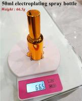 China 30ml 50ml Electroplated Gold Silver Glass Spray Bottle for Cosmetics Essential Oil for sale