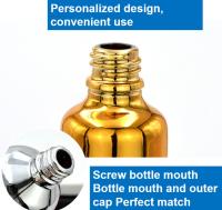 China 10ml 20ml 30ml 50ml Electroplated Gold Glass Essential Oil Bottle with Dropper for sale