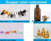 China 60ml Black Round Glass Dropper Bottle with Gold Collar for Essential Oil and Skin Care for sale