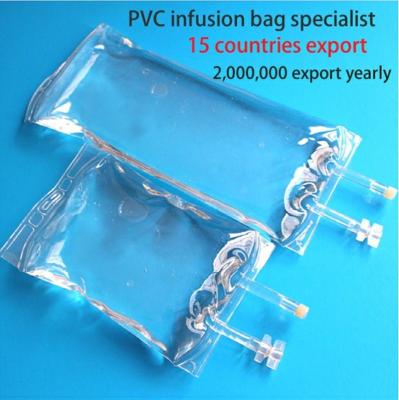 China Disposable PVC IV Infusion Bag 250ml 500ml 1000ml Single Tube Medical Soft Bag for sale