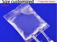 China Medical Grade Empty Sterile IV Bags 250ml Single Tube Disposable PVC Infusion Bag for sale