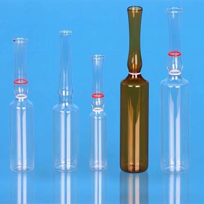 China Borosilicate Glass Ampoules 1ml 2ml 5ml 10ml Transparent Amber for Injection Medicine for sale
