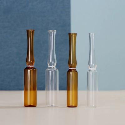 China 1ml 2ml 5ml Breaking Ring Amber Glass Ampoule USP I Pharmaceutical Packaging ISO Standard for sale