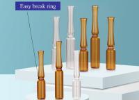 China 1ml 2ml 5ml Breaking Ring Amber Glass Ampoule USP I Pharmaceutical Packaging ISO Standard for sale