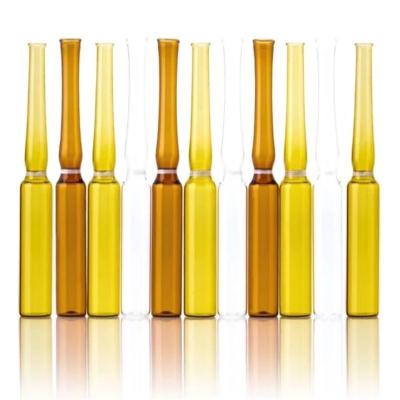 China Borosilicate Glass Ampoule 5ml 10ml 20ml Amber Transparent with Color Ring Break Medical Grade for sale